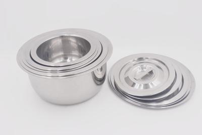 China 0.19cbm Stainless Steel Cooking Pot Non Magnetic Soup Bowl Set 4 Sizes 15-24cm Kitchen for sale