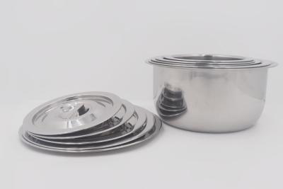 China 8 Piece Stainless Steel Camping Cookware Set 4 Pots 15-24cm Non Magnetic Travel Kit for sale