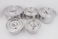 China Commercial Stainless Steel Cooking Pot Set 5 Piece 15-27cm Induction Compatible for sale