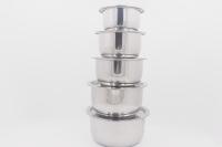 China 6pcs Kitchenware Stainless Steel Cooking Pot Non Stick Cooking Pan With Lid for sale
