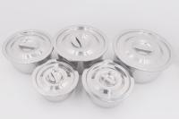 China 6 Piece Stainless Steel Nonstick Cookware Set Cooking Pots with Lids 15cm 18cm 21cm for sale