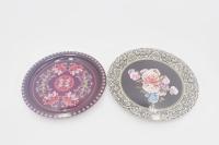 China 30cm Stainless Steel Flower Bone Plate Decorative Wedding Dish Set for Party Events for sale