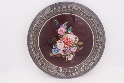 China Stackable 36cm Wedding Dinner Plates Decorative Flower Bone China Dishes for sale