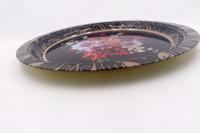 China 33cm Stainless Steel Floral Dinner Plate Set Round Serving Tray Tableware for sale