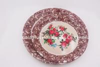 China 65cm Rose Flower Dinnerware Plate Set Party Round Bone Dishes for sale