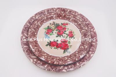 China 70cm Bagasse Cheese SS Round Dinner Plates Flat Dish Sets for sale