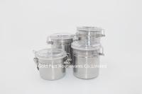 China 0.13cbm Stainless Steel Candy Tin Can with Clip Lid for Food Storage for sale