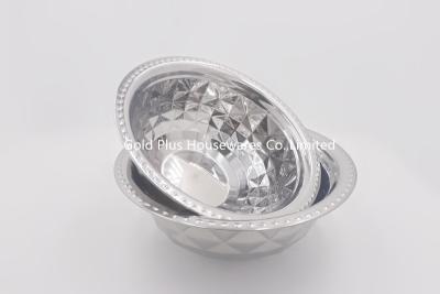 China 32cm Stainless Steel African Basin Camping Basin Classic Design Stackable Magnetic Embossed Pattern for sale