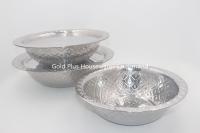 China 38cm Stainless Steel Food Deep Wash Basin Round Mixing Bowl with Cover 640g for sale