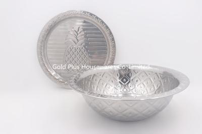China 32cm Stainless Steel Salad Bowl with Lid Mirror Polished Mixing Basin for Kitchen for sale