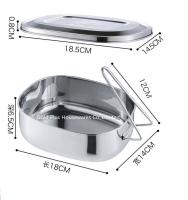 China 304 Stainless Steel 18cm U Shape Bento Lunch Box 1120ml Food Container for sale