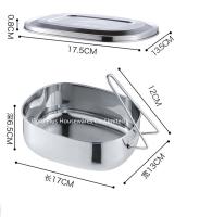 China 304 Stainless Steel 900ml Bento Lunch Box 17cm Multifunction Food Container with Handle for sale