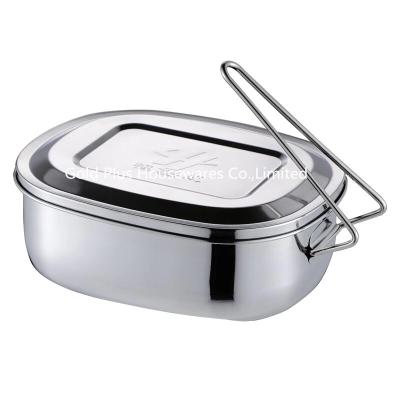 China 304 Stainless Steel 18cm U Shape Bento Lunch Box 1120ml Food Container for sale