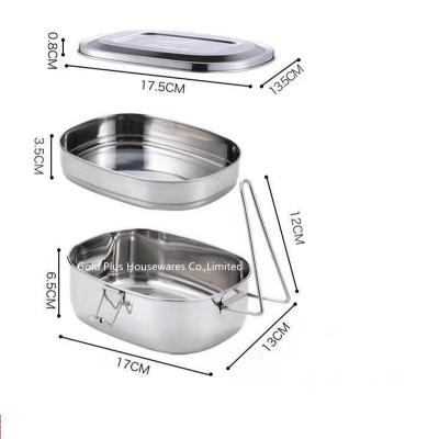 China 900ml 2 Layer 304 Stainless Steel Thermal Tiffin Bento Box for Kids for sale