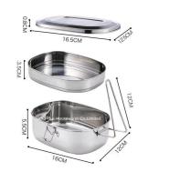 China 730ml Stainless Steel Lunch Box for Kids Outdoor Hiking Camping 2 Layer 304 Food Container for sale