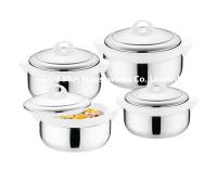 China 304 Stainless Steel Soup Pot Set 8pcs 4 Sizes 1L to 6L for Home Hotel Restaurant for sale