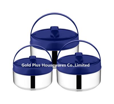 China Stainless Steel Insulated Food Bowl Set 6pcs Keep Warm Noodle Bowls with Lids 1L 2L 4L for sale