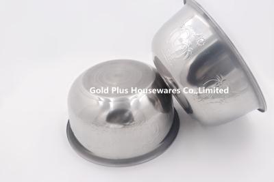 China 24cm Cookware Set Stainless Steel Round Wash Basin With Embossed Lid for sale