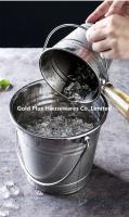China 1.5L Stainless Steel Beer Bucket Cooler Metal Water Pail Champagne Ice Wine Bucket for sale