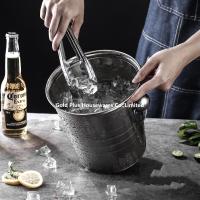 China 5L Stainless Steel Double Wall Ice Bucket Thickened 0.28mm for Beer Champagne Promotional for sale