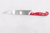 China 1.1mm Stainless Steel Chef Knife 8 Inch Plastic Handle Professional Chinese Cooking Knife Custom Red for sale