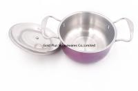 China Stainless Steel Sauce Pan 18cm Cooking Pot with Cover Blue White Kitchen Cookware Set for sale