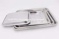 China LFGB Custom Printed Stainless Steel Serving Trays Rectangle 45*35cm for sale
