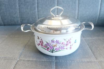 China Stainless Steel Orchid Soup Pot with Lid 12pcs Set 53x42.5x42.5cm Cookware for sale