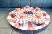 China Stainless Steel Round Snack Bowl with Tray Set 11cm Bowl 35cm Tray Custom Logo for sale