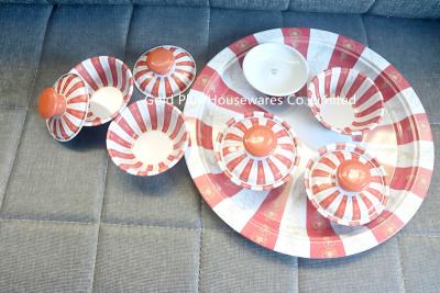 China Stainless Steel Round Snack Bowls 5 Pcs with Tray 11cm Diameter Home Decoration for sale