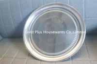China 45cm Stainless Steel Round Serving Tray Wedding Checkered Metal Food Platter Plate 0.8mm for sale