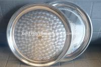 China Restaurant Food Storage Stainless Steel Round Tray With Grape Pattern for sale