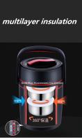 China 2.2L Stainless Steel Vacuum Insulated Food Jar with Bag Hot Cold 12 Hours for sale