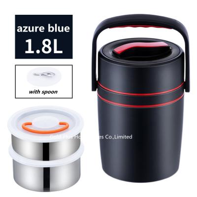 China 1.8L Stainless Steel Vacuum Insulated Lunch Box Portable Outdoor Travel Food Container for sale