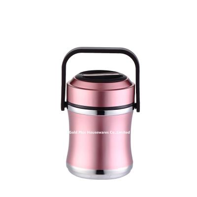 China 1.6L Stainless Steel 3 Layer Insulated Lunch Box with Handle for Outdoor Travel for sale