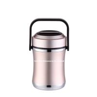 China 2L Double Wall Vacuum Insulated Food Container Stainless Steel Flask Golden for sale