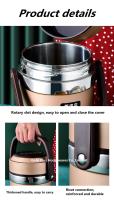 China 2000ml 304 Stainless Steel Double Wall Thermal Soup Pot 3 Tier Lunch Box for sale