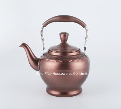 China Stainless Steel Stovetop Coffee Kettle Tea Pot with Strainer 1L 1.5L 2L Bronze for sale