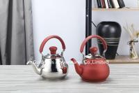China 18cm Stainless Steel Whistling Tea Kettle 1.5L Red Stove Top Coffee Pot for sale