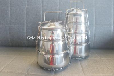 China 3 Tiers Stainless Steel Bento Lunch Box Multi Layer Stackable Tiffin Food Container for sale
