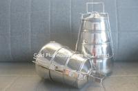 China Stainless Steel 3 Layer Tiffin Lunch Box Hand Holding Food Storage Container 201 for sale