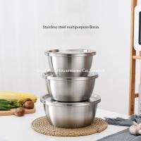China 304 Stainless Steel Mixing Bowl 34cm Deep Basin Kitchen Utensil Soup Bowl for sale