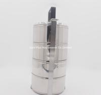 China 14cm 5 Layer Stainless Steel Tiffin Food Container with Handle for Bento Lunch for sale