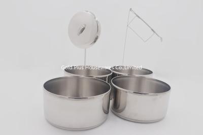 China 18cm 2-5 Layer Stainless Steel Food Container with Dividers Lunch Box Tiffin Carrier for sale