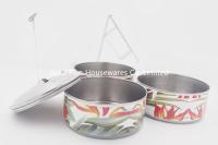 China 16cm Pattern printing food carrier with handle container for food with dividers for sale