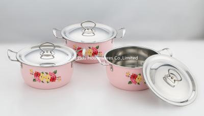 China Stainless Steel Nonstick Saucepan Set 16cm 18cm 20cm Cooking Pot with Lid for Home Kitchen for sale