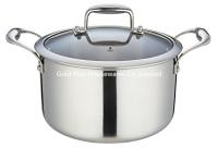 China 18cm Double Handle Stainless Steel Soup Pot 304 Multi Layer Thickened Stock Pot with Glass Lid for sale
