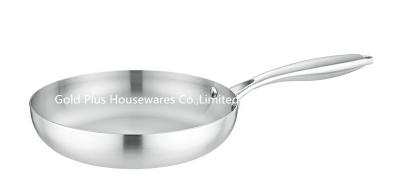China Stainless Steel Non Stick Frying Pan 22-30cm Natural Color Straight Handle for sale
