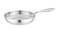 China Stainless Steel Non Stick Frying Pan 22-30cm Natural Color Straight Handle for sale