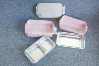 China Two Layers 201 Stainless Steel Leakproof Bento Box With 2 Compartments for sale